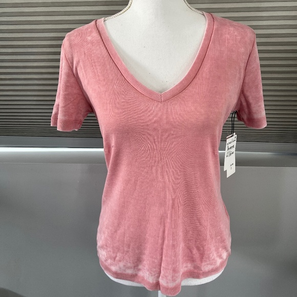 Treasure & Bond | Tops | Treasure Bond Pink Washed Rib Vneck Tshirt ...